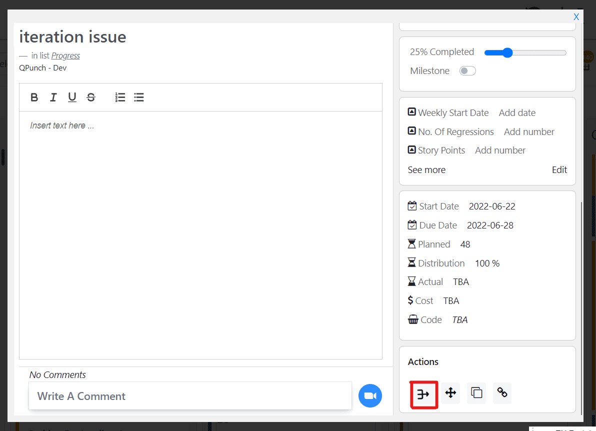 Split Task - QPunch Project Management Software